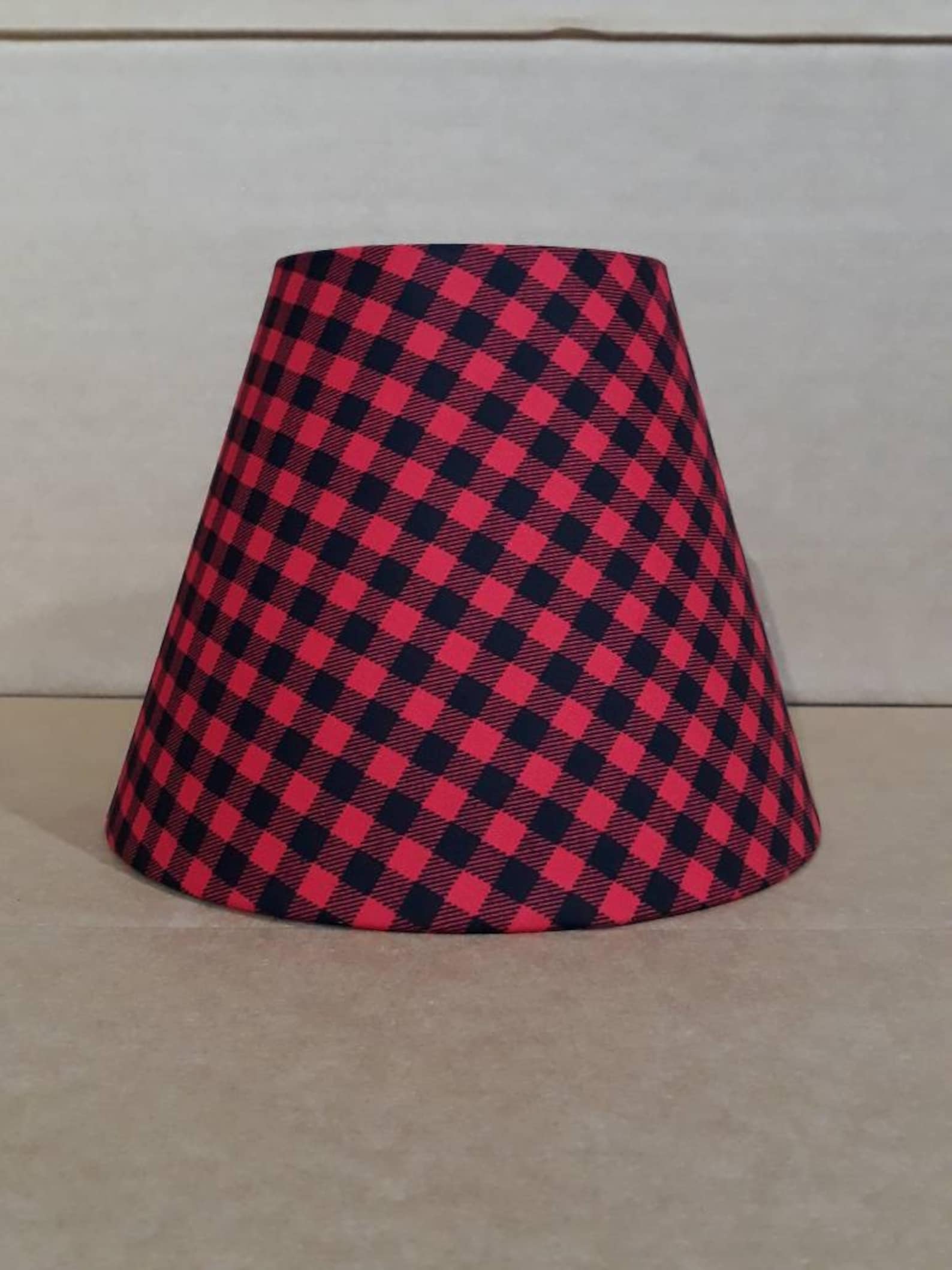 Gingham Check Lamp Shade. Checkered. Black and Red. Shade is | Etsy