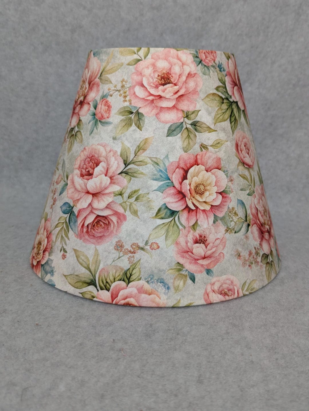 Vintage Look Blooming Flowers Lamp Shade. Roses. Peonies. Classic. Pink ...