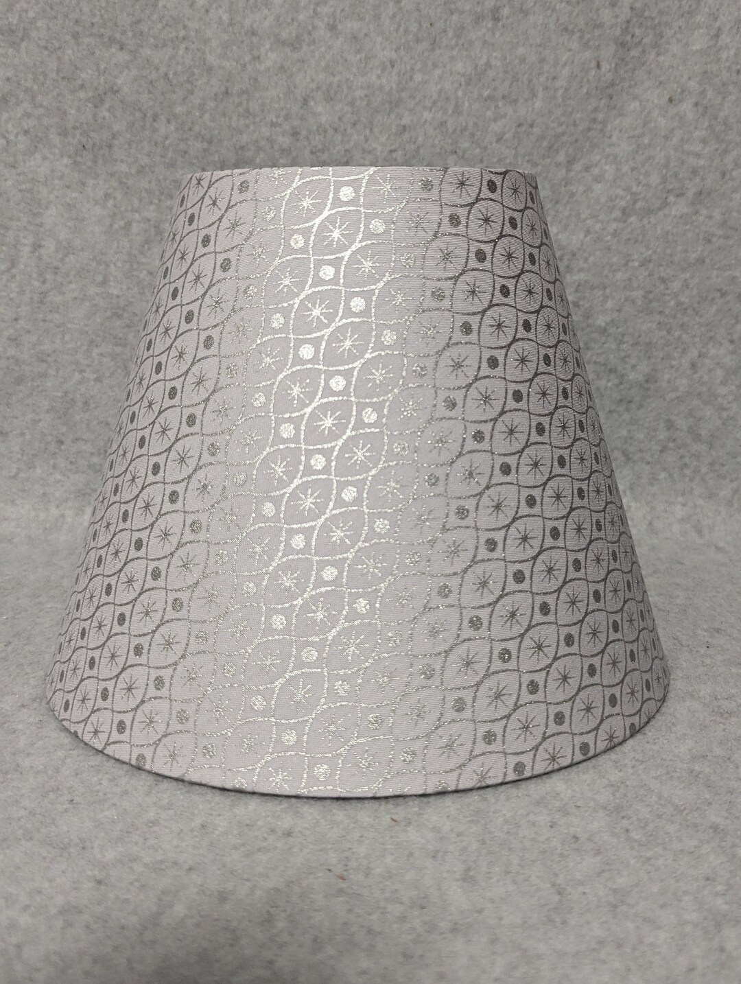 Silver Metallic Retro Look Lamp Shade. Shiny! Metallic. Shade is 9.5 ...