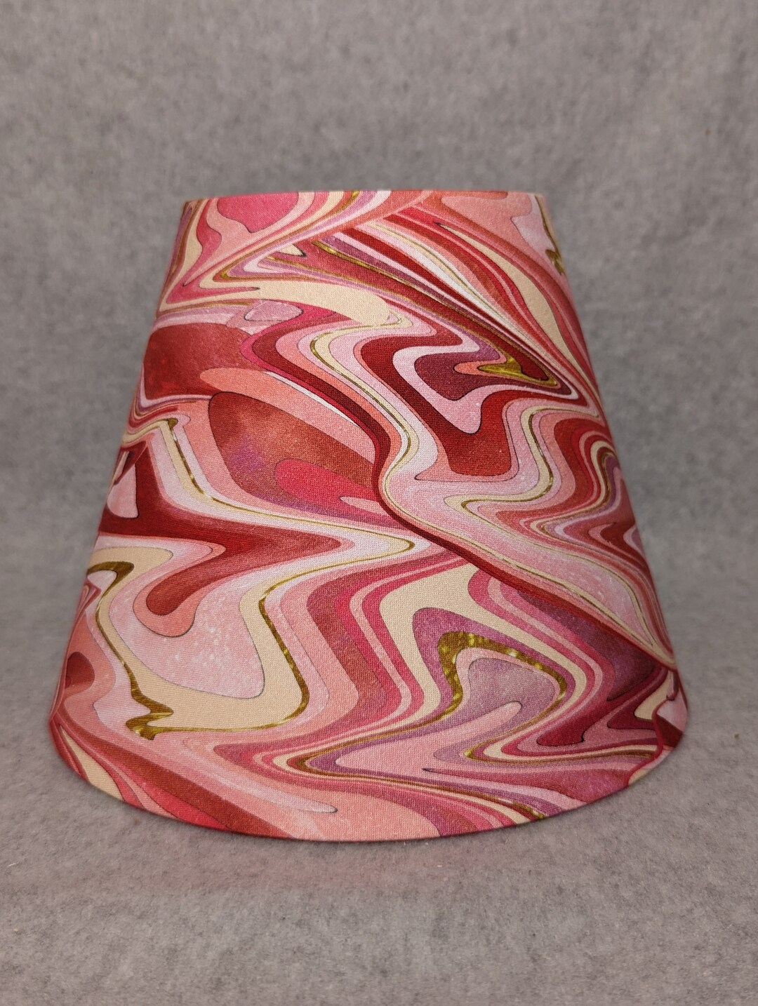 Red and Pink Swirl Lamp Shade. Shade is 9.5 Wide at the Bottom, 5" Wide ...
