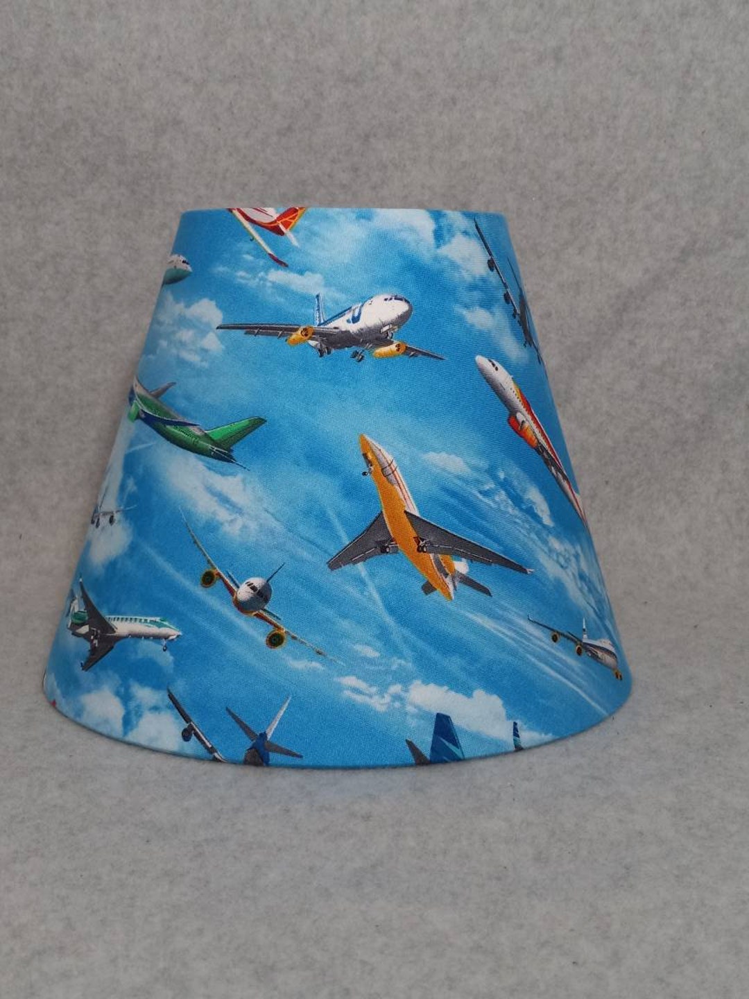 Airplane Lamp Shade. Jet. Blue Sky. Flying. Shades Are 9.5" X 5" X 7 ...