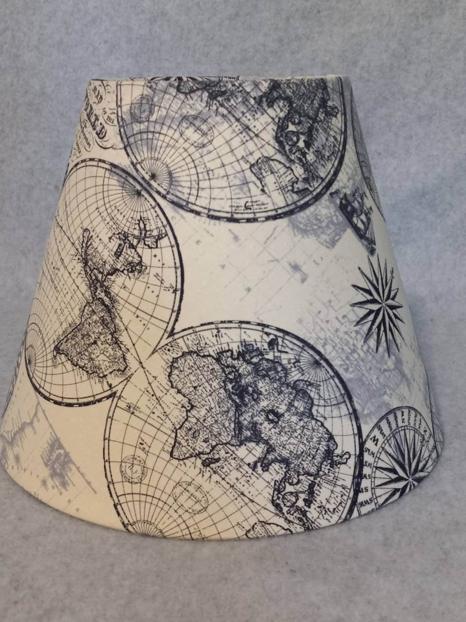Old World Map Lamp Shade. Shades Are 9.5" X 5" X 7" Tall - Etsy
