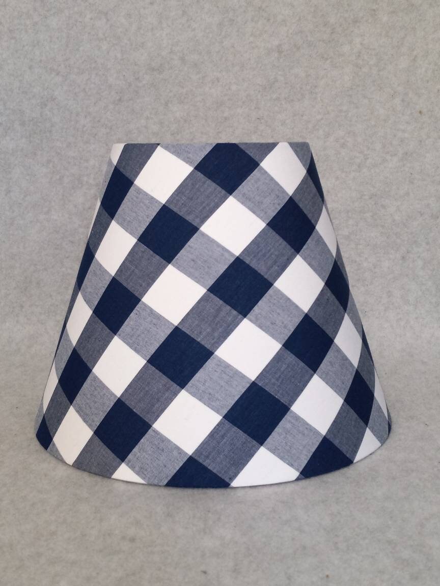 Navy Blue Buffalo Check Lamp Shade. 1 Squares. - Etsy