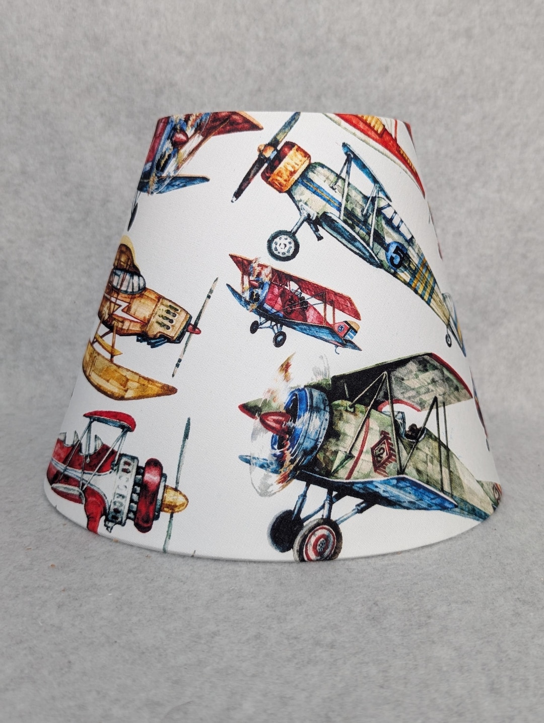 Realistic Airplanes Lamp Shade. Bi-plane. off White Background. Flying ...