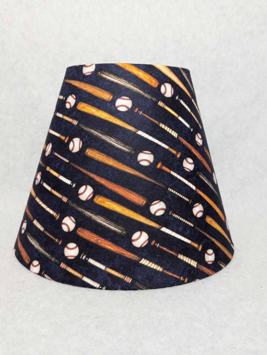 Navy Blue Baseball Lamp Shade. Bats and Balls. Shades Are 9.5" X 5" X 7 ...