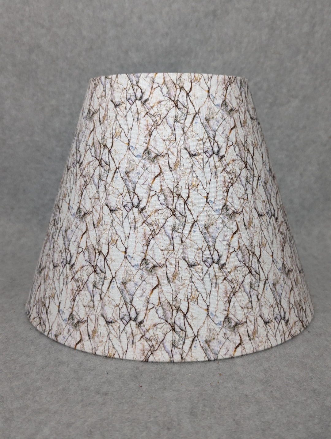 Tree Bark Lamp Shade. Beige. Veins. Sticks. Crackle. Shades Are 9.5" X ...