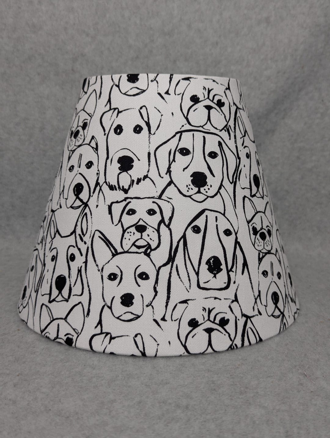 Puppy Dog Heads Lamp Shade. Black and White. Shades Are 9.5" X 5" X 7 ...