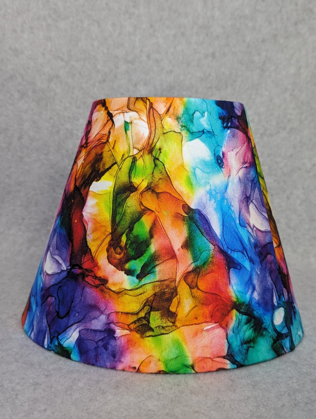 Colorful Rainbow Blender, Molten, Flower Lamp Shade. Shade is 9.5 Wide ...