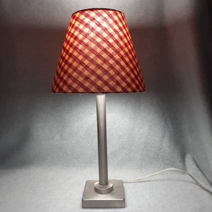 Gingham Check Lamp Shade. Checkered. Red and Beige. Shade is 9.5" Wide ...
