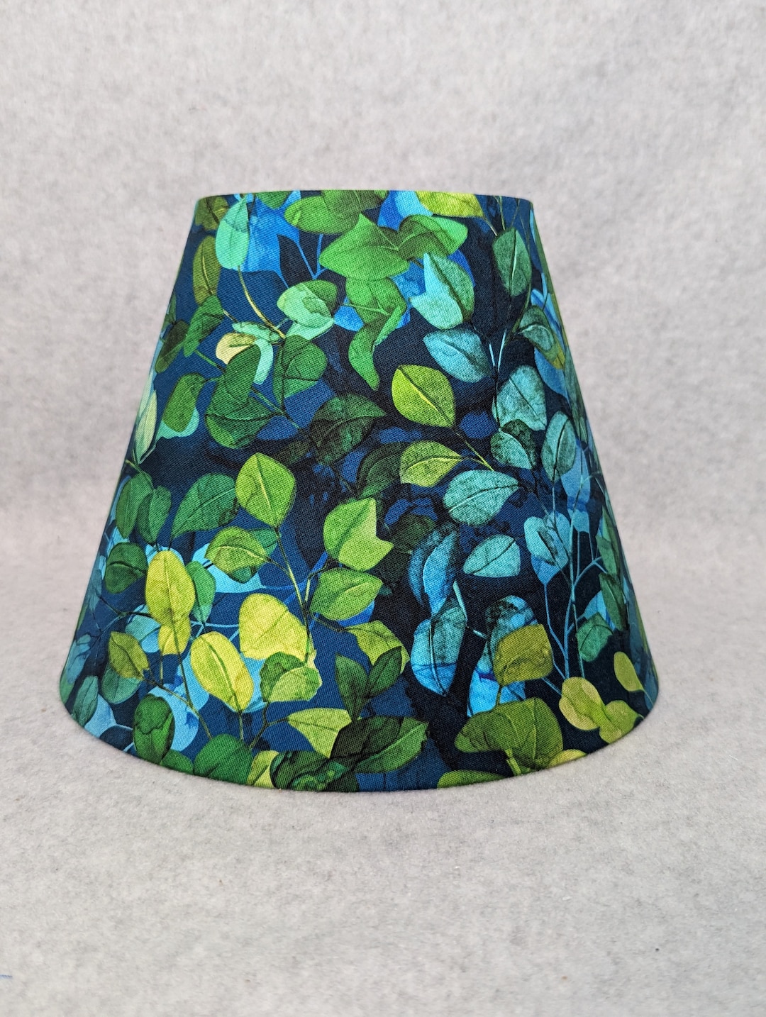 Green Branches and Leaves Lamp Shade. Leaf. Blue Background. Shades Are ...