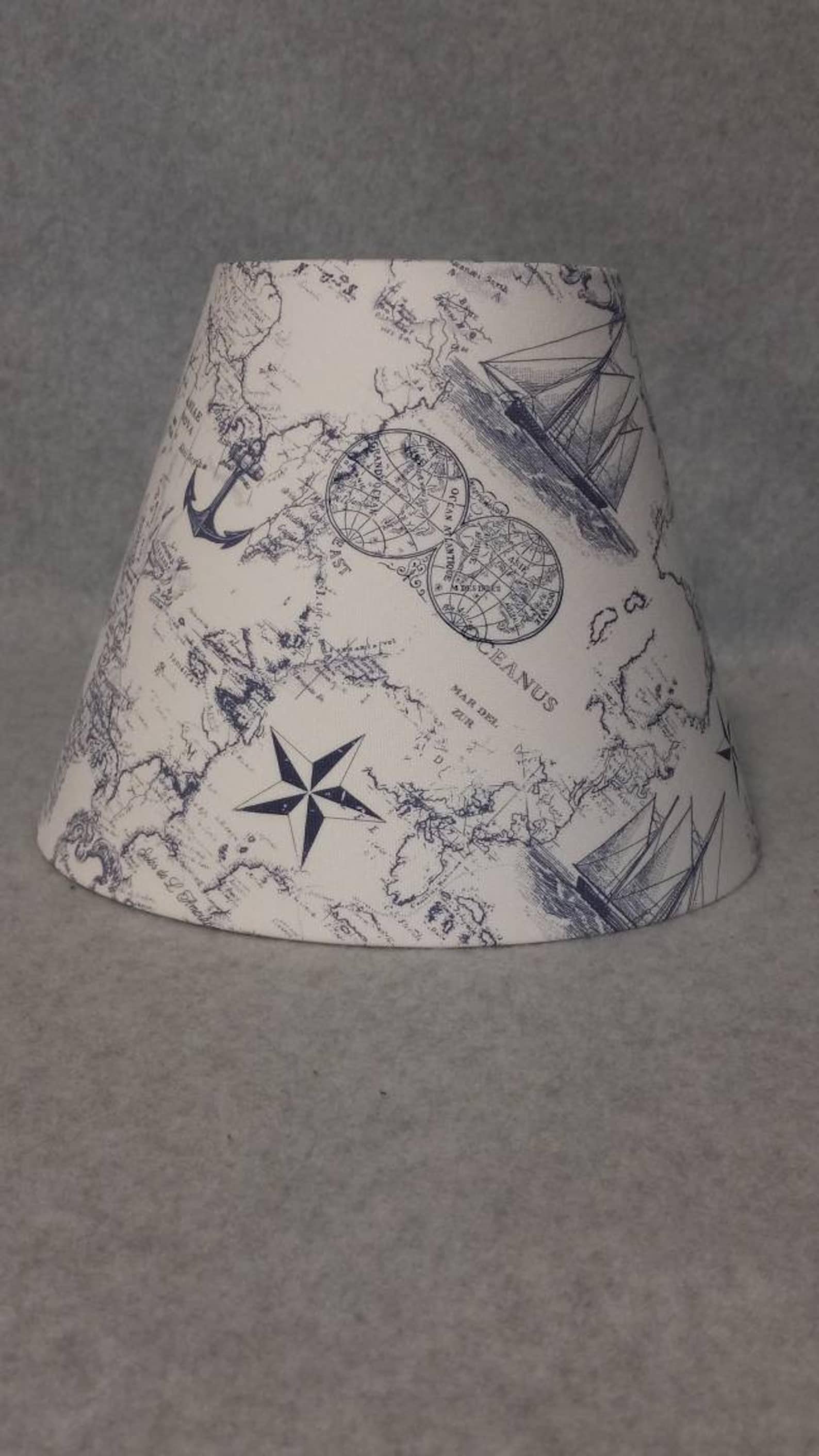 Old World Map Lamp Shade. Blue. Shades Are 9.5 X 5 - Etsy