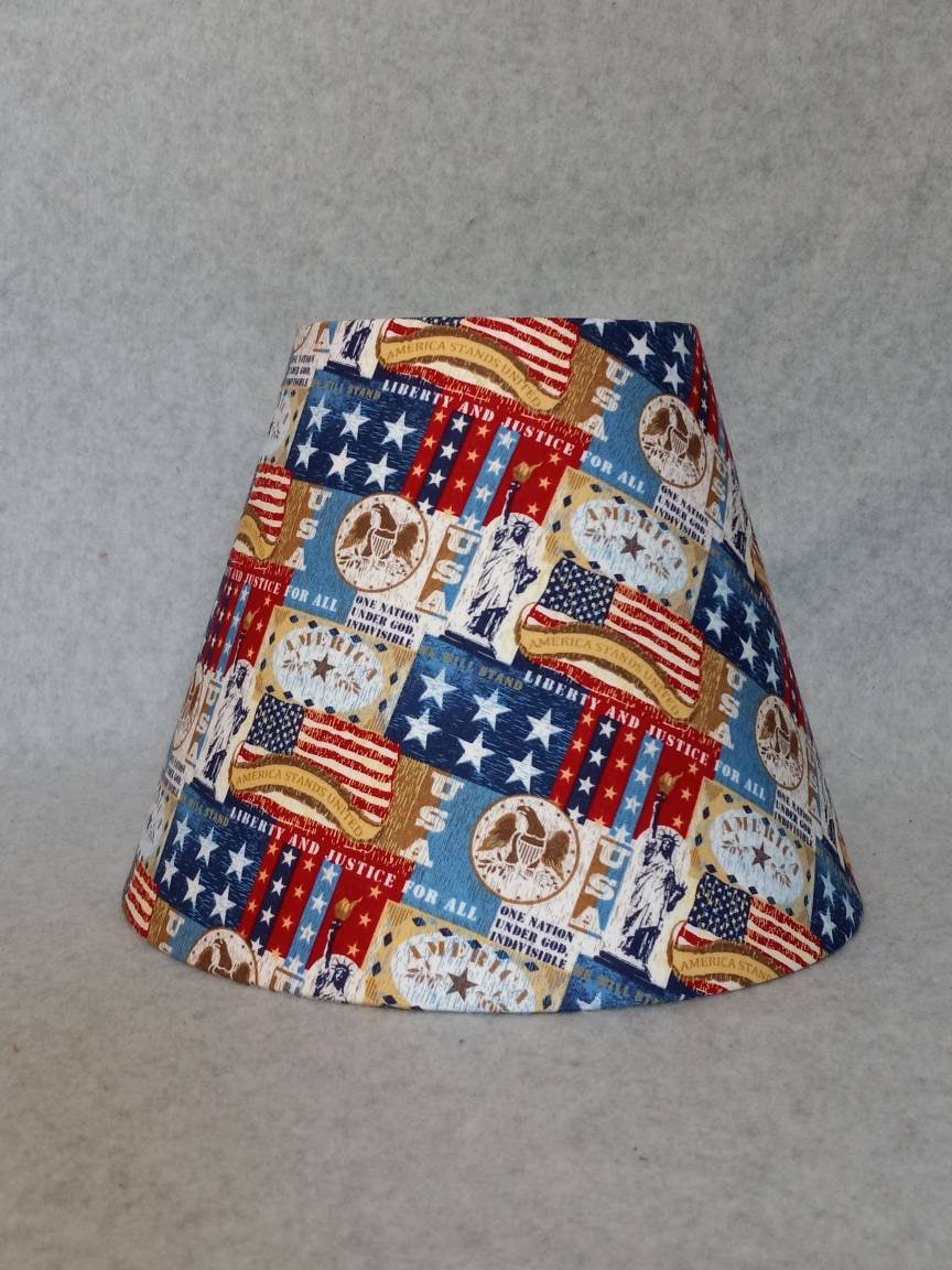 Patriotic United States lamp shade. Flag. Shades are | Etsy