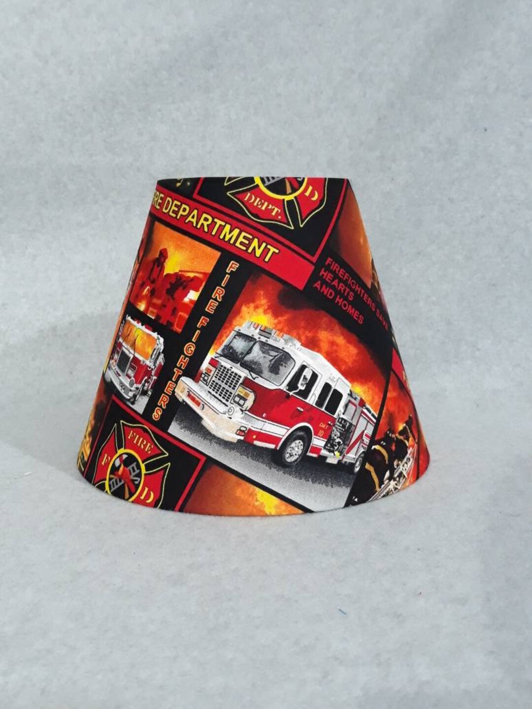 Firefighter Lamp Shade. Fire Department. Firetruck. Shades Are 9.5" X 5 ...