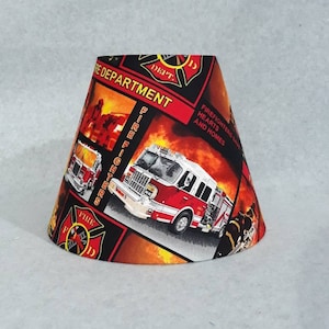 Firefighter Lamp Shade. Fire Department. Firetruck. Shades Are 9.5" X 5 ...