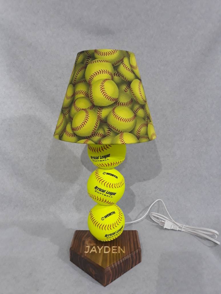Softball Lamp Shade. Shades Are 9.5" Wide at the Bottom, 5" Wide at the ...