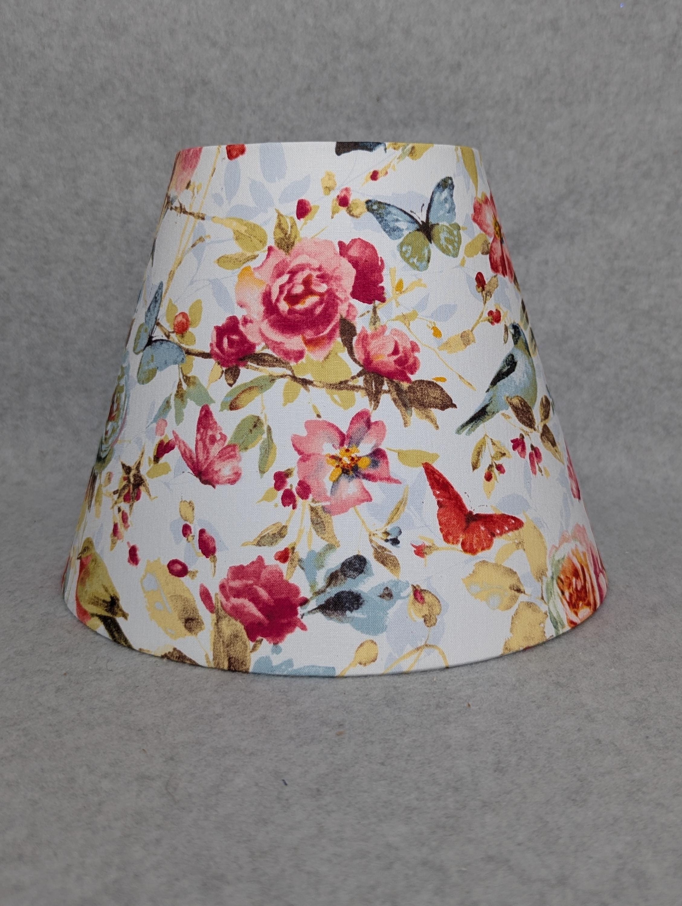 Watercolor Birds and Flowers Lamp Shade. Classic Vintage Look. Colorful ...