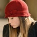 Autumn Red Hat/beanie Hat/cloche/hat/beanie/autumn Red Cloche (fits ...