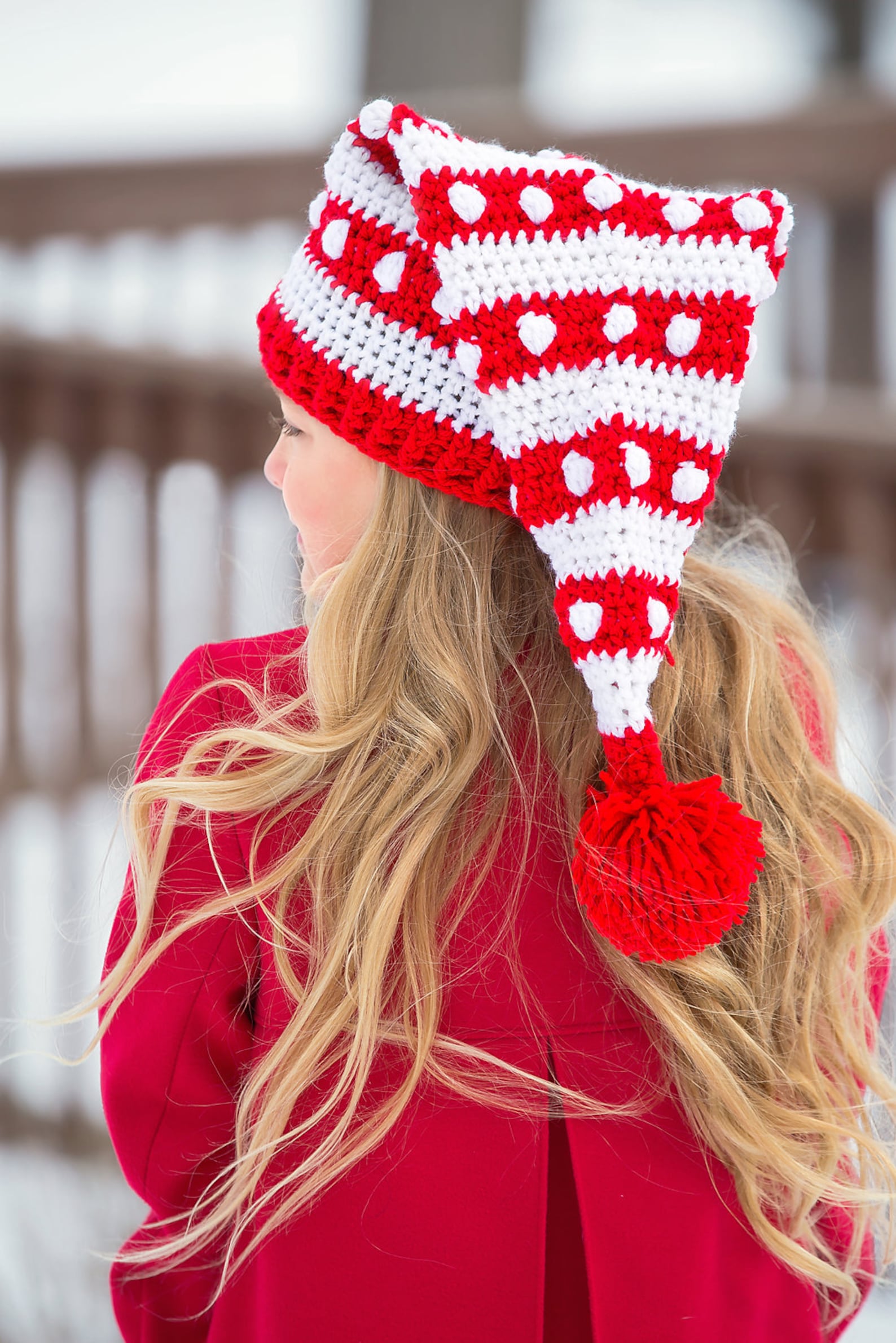 Long Tail Stocking Hat With Pom Pom/stocking Cap/stocking | Etsy
