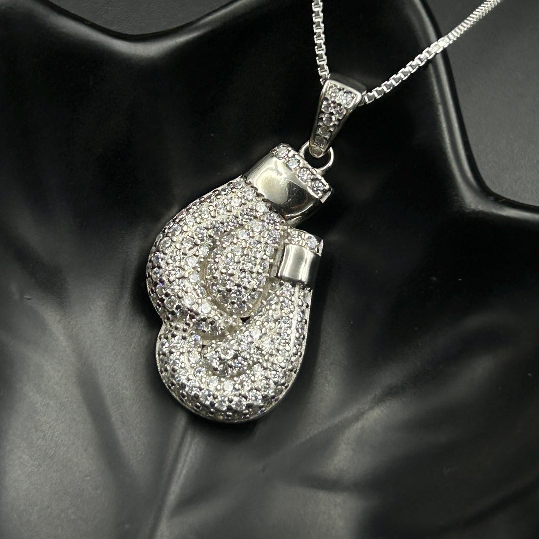3ct Lab Created Diamond Boxing Gloves Pendant With 14k Gold Plating ...