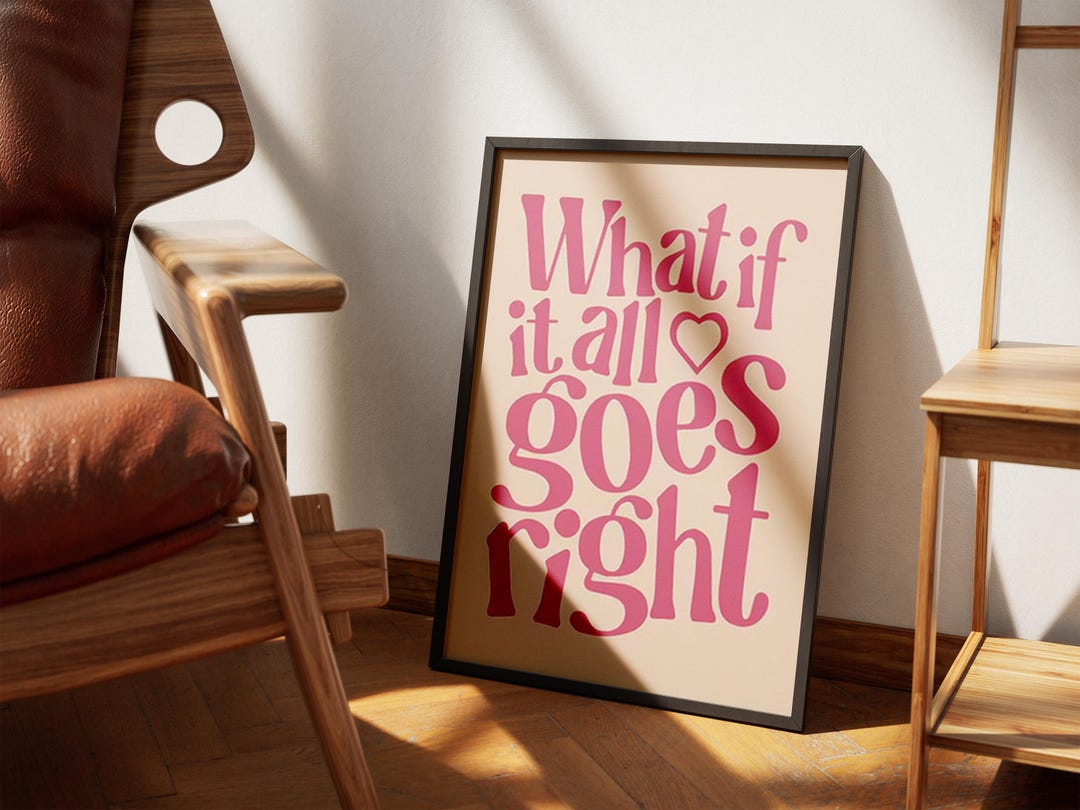 What If It All Goes Right Wall Art, Motivational Quote Poster, Positive ...