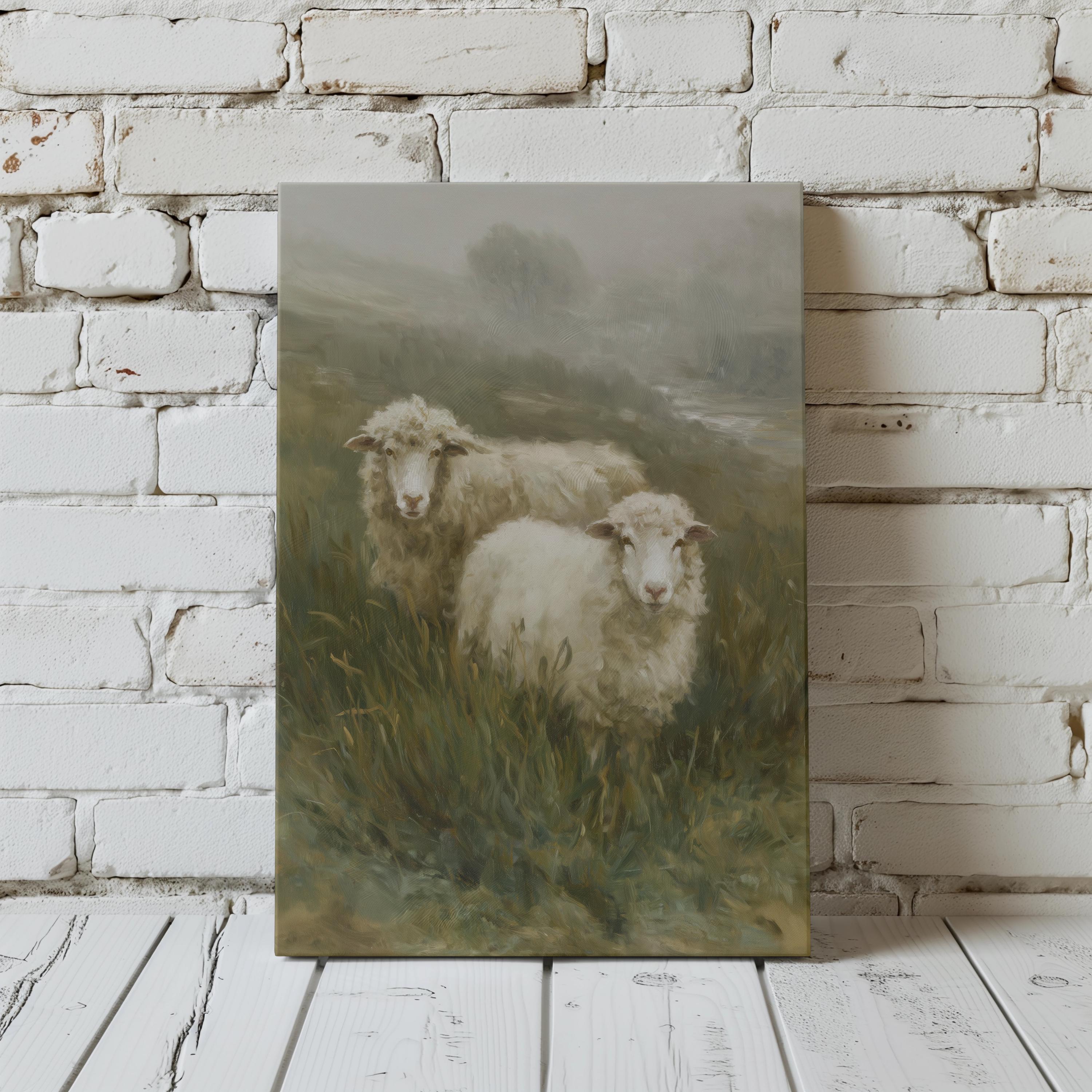 Rustic Sheep Painting | Vintage Farm Animal Wall Art Printable ...