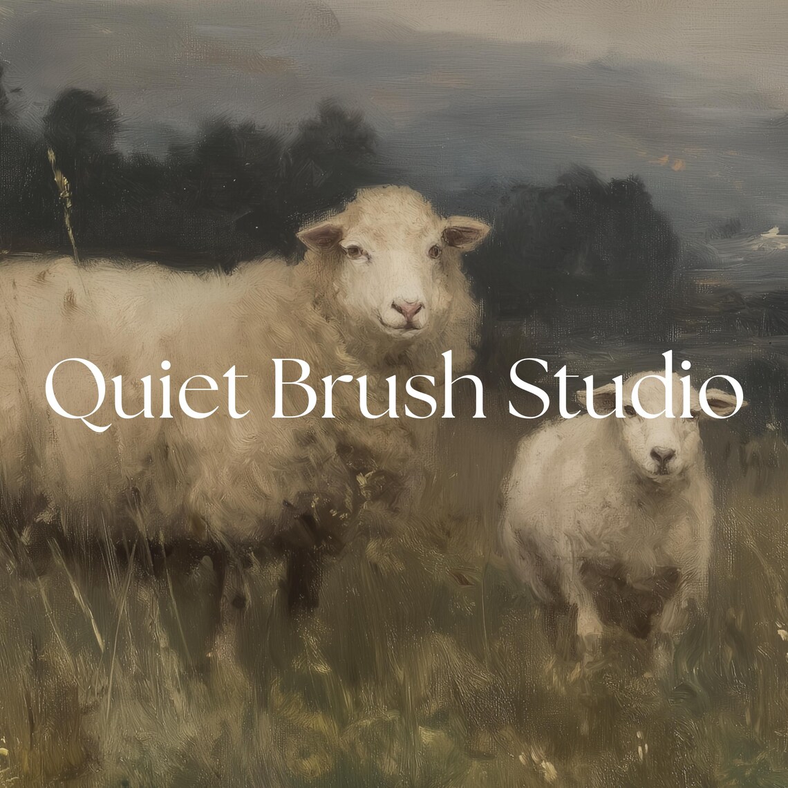 Sheep in Golden Field | Countryside Animal Painting, Rustic Farmhouse ...