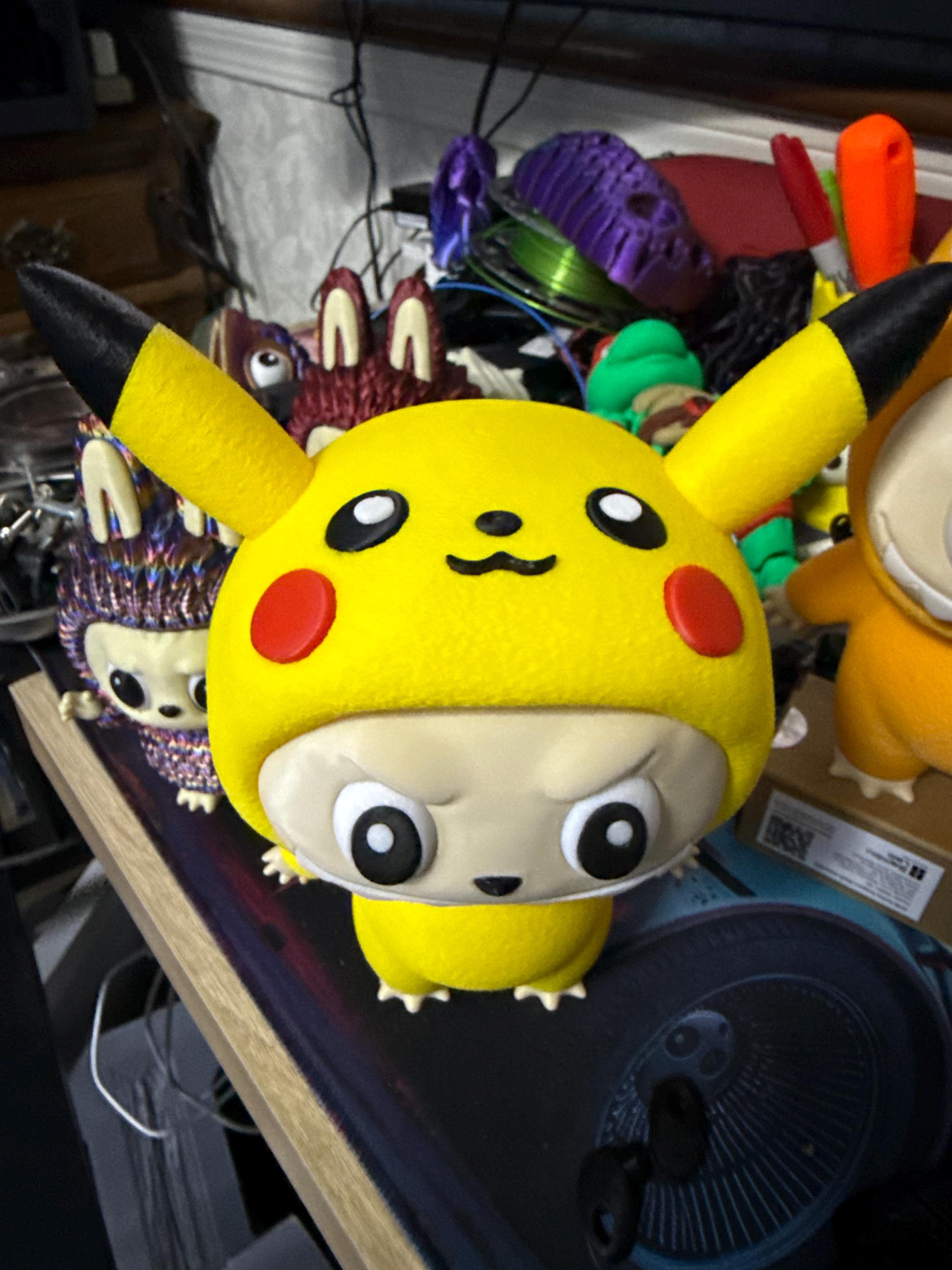 3D Printed Pikachu Labubu - Etsy
