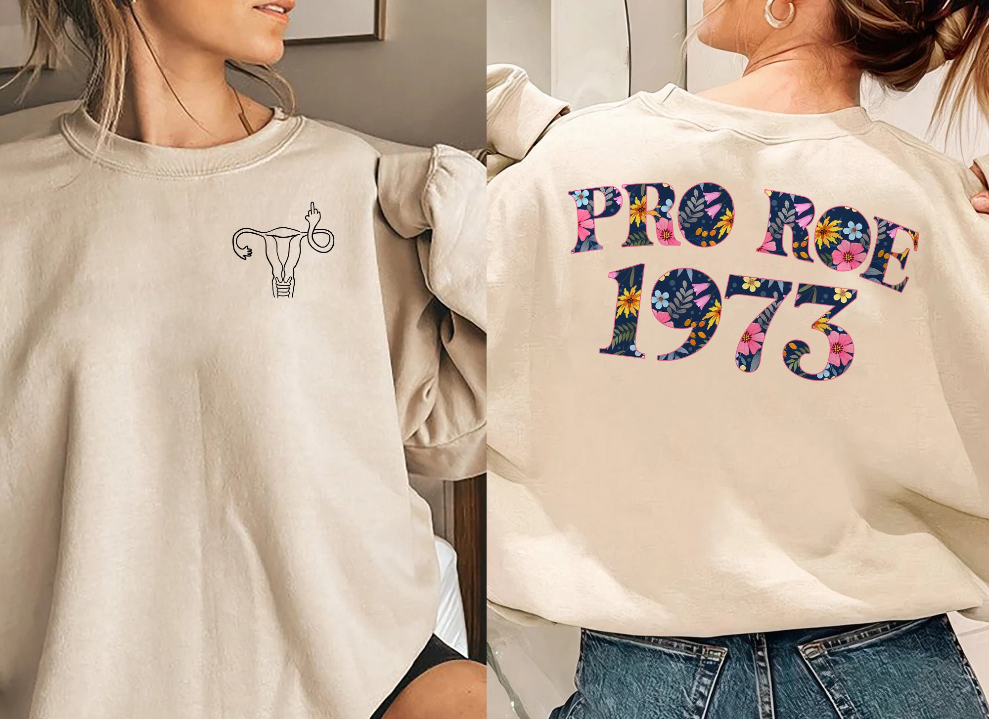 Pro Roe Sweatshirt 1973 Sweatshirt, Reproductive Rights, Women's Rights ...