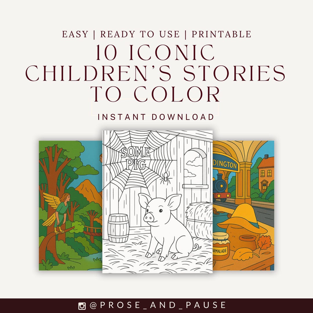 Kids Storybook Coloring Pages: Classic Children's Book Art (printable ...
