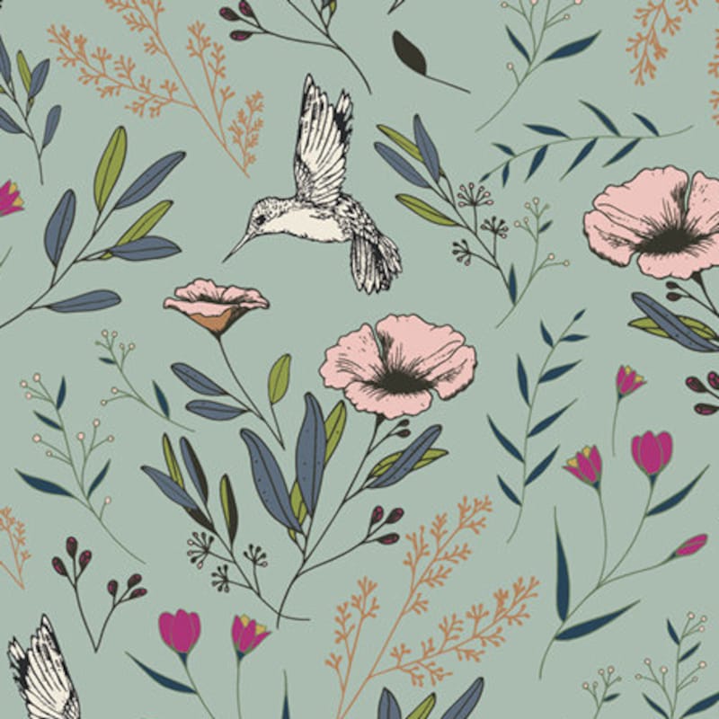 Hummingbird Fabric - Etsy