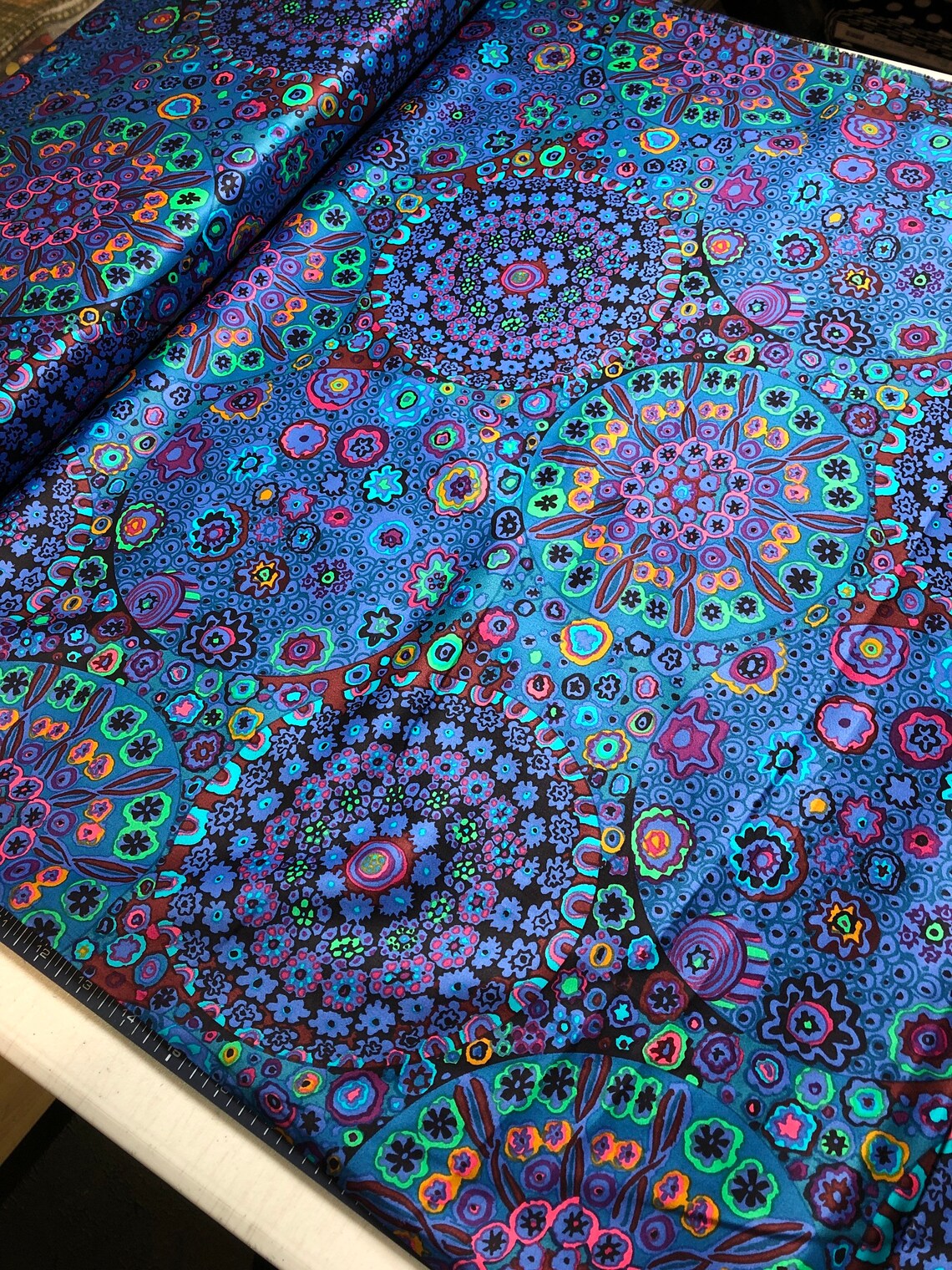 Kaffe Fassett Millefiore Wide Back Blue QBGP006 Quilt Back | Etsy