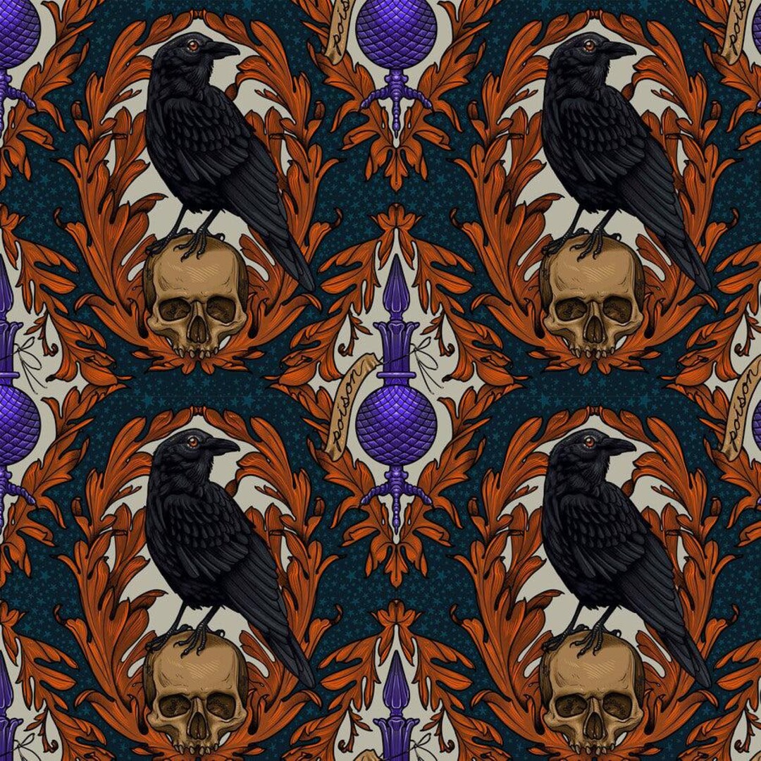 Crow Damask - Multi, Rachel Hauer, Free Spirit Fabrics, Quilting Cotton ...