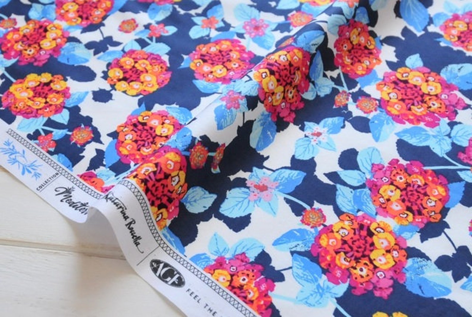 Lantana Cobalt MED-32600 MEDITERRANEO Art Gallery Fabrics - Etsy