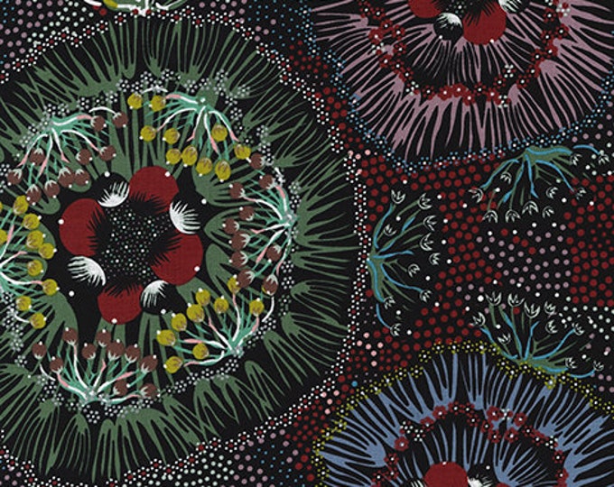 Bush Plum Black, Australian Fabric, Aboriginal Fabric, Large Print ...