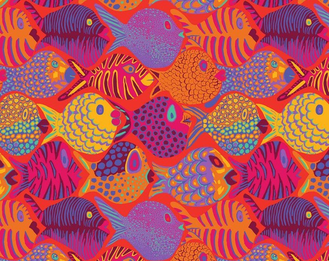 Shoal in Tomato, PWBM051, Kaffe Fassett Fabric, Brandon Mably, Quilt ...