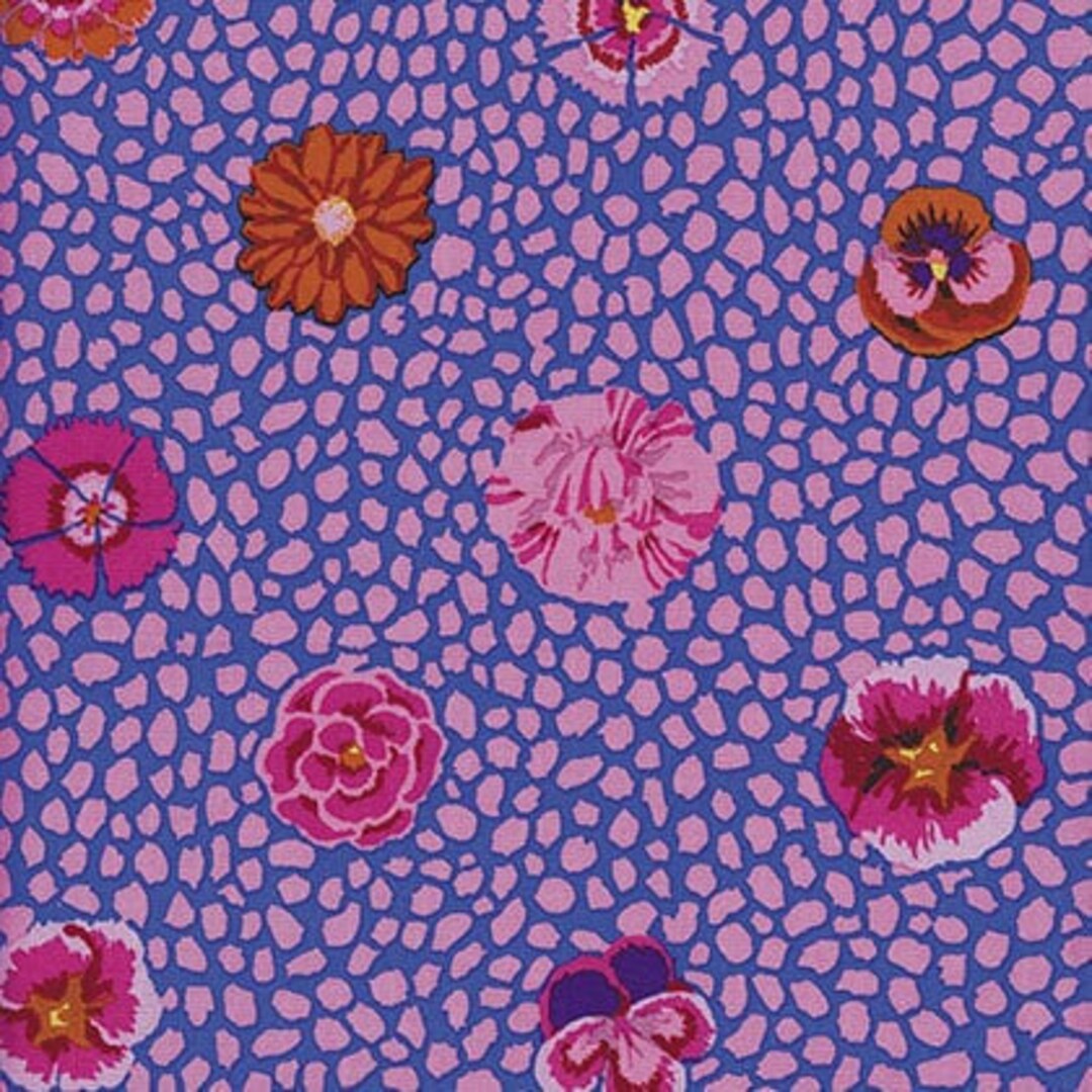 Kaffe Fassett Guinea Flower Fabric: Pink Floral Cotton, by the Half Yard - Etsy