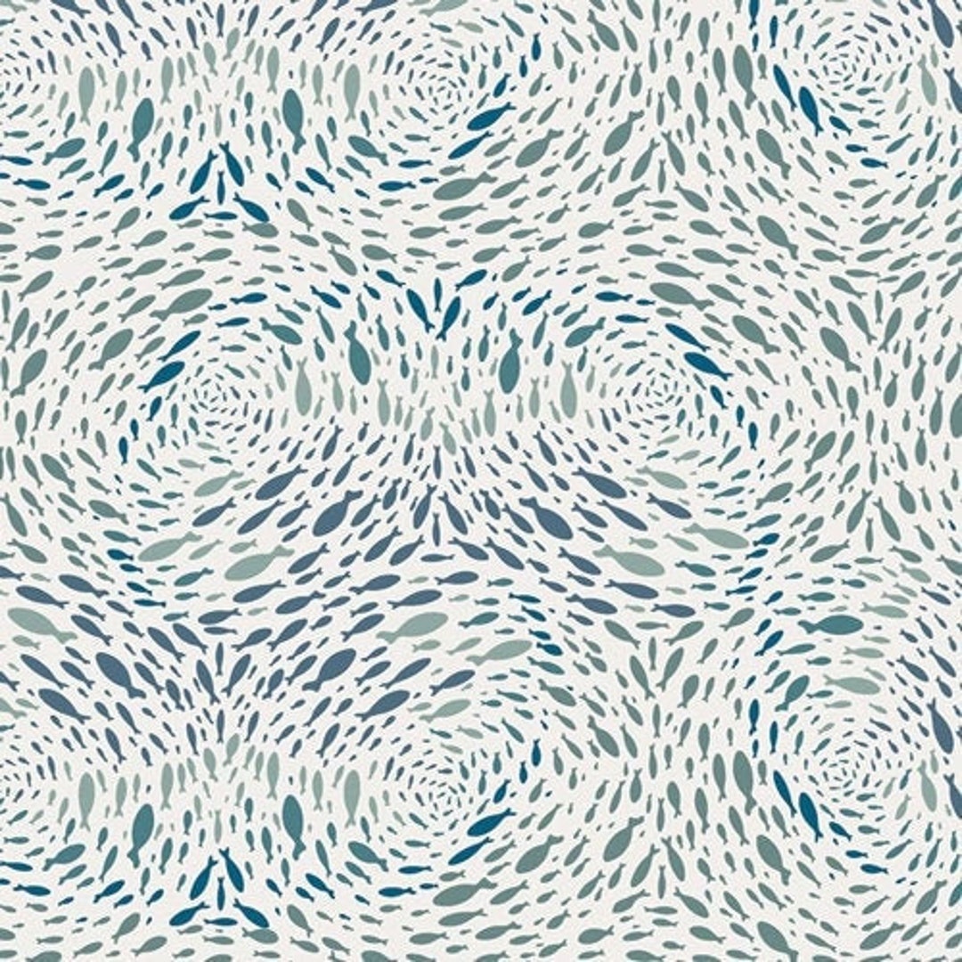 Saltwater Stream Cotton Fabric: Enchanted Voyage Art Gallery, Nautical ...