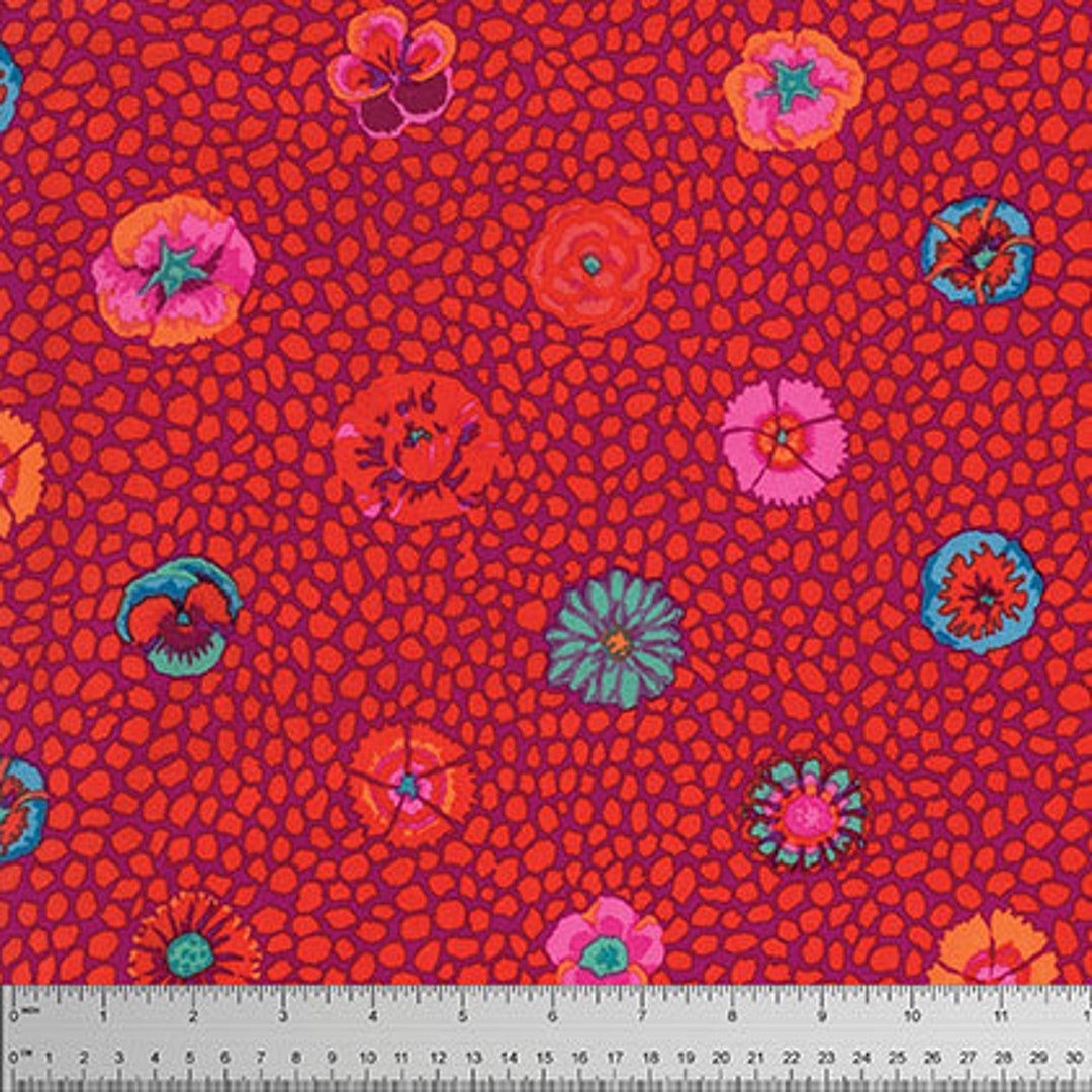 Quilt Fabric: Guinea Flower Red Floral - Kaffe Fassett Cotton - Etsy