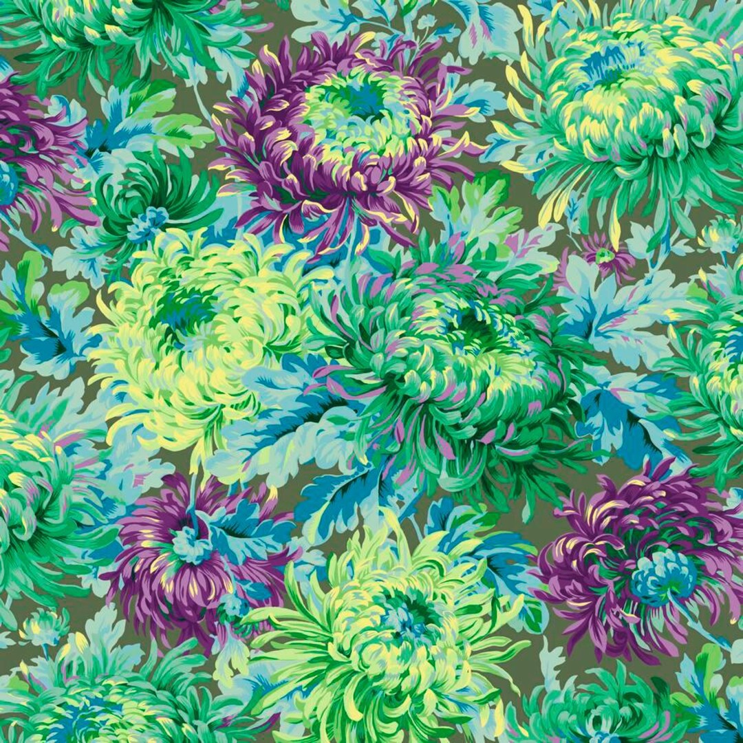 Kaffe Shaggy Aqua PWPJ072, Kaffe Fassett Fabric, Philip Jacobs, Quilt ...