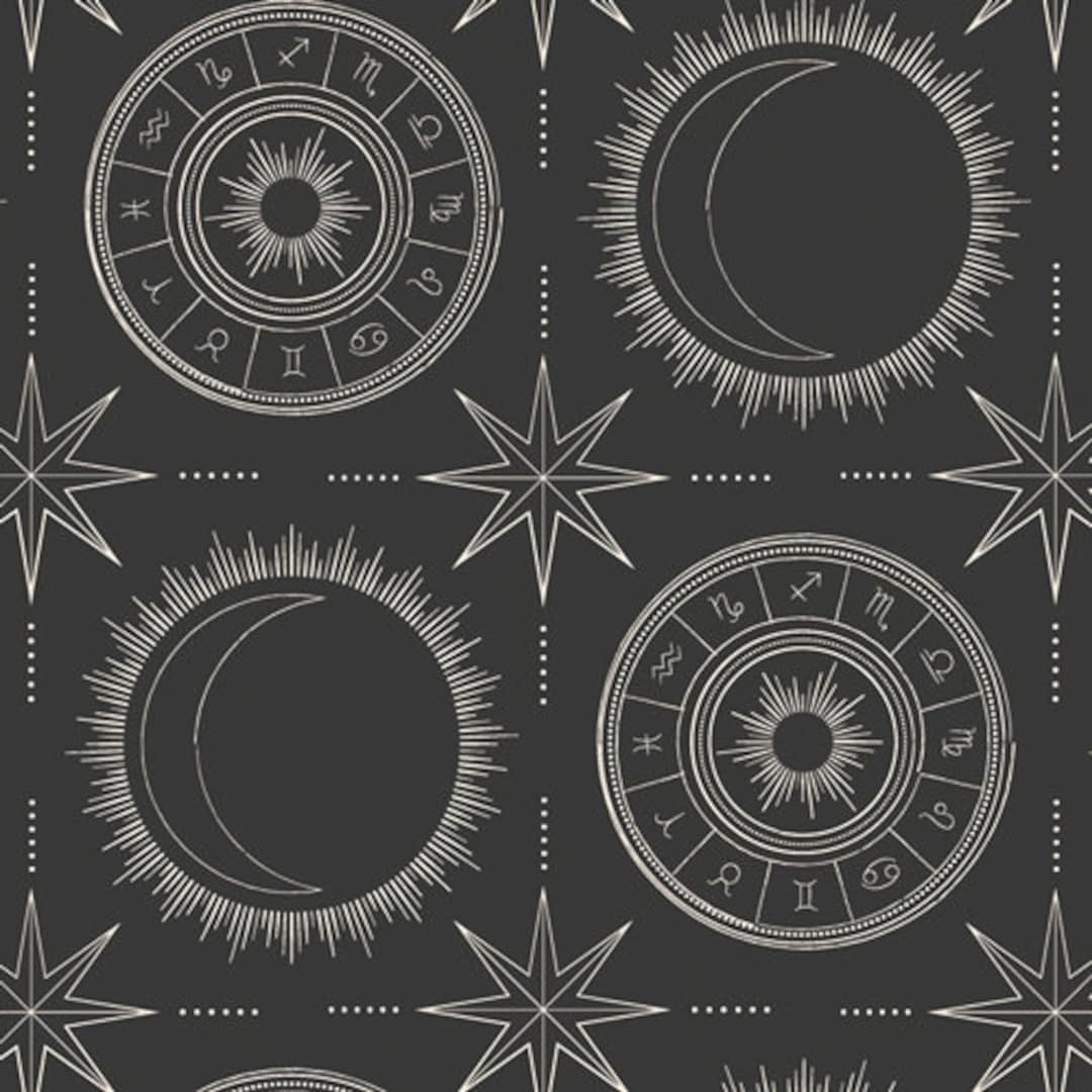 Esoteric Celestial Cotton Fabric: Art Gallery LUNA & LAUREL Quilting ...