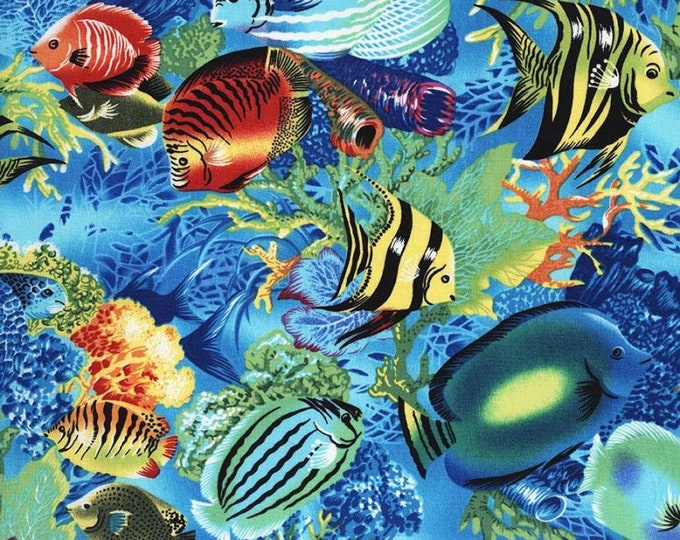 Retired OCEAN FISH FABRIC Sold by the Half Yard - Etsy