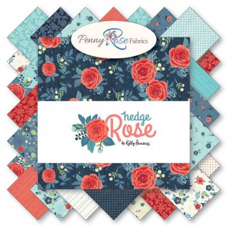 Hedge Rose PENNY ROSE Fabrics Kelly Panacci Main Aqua C7900 - Etsy