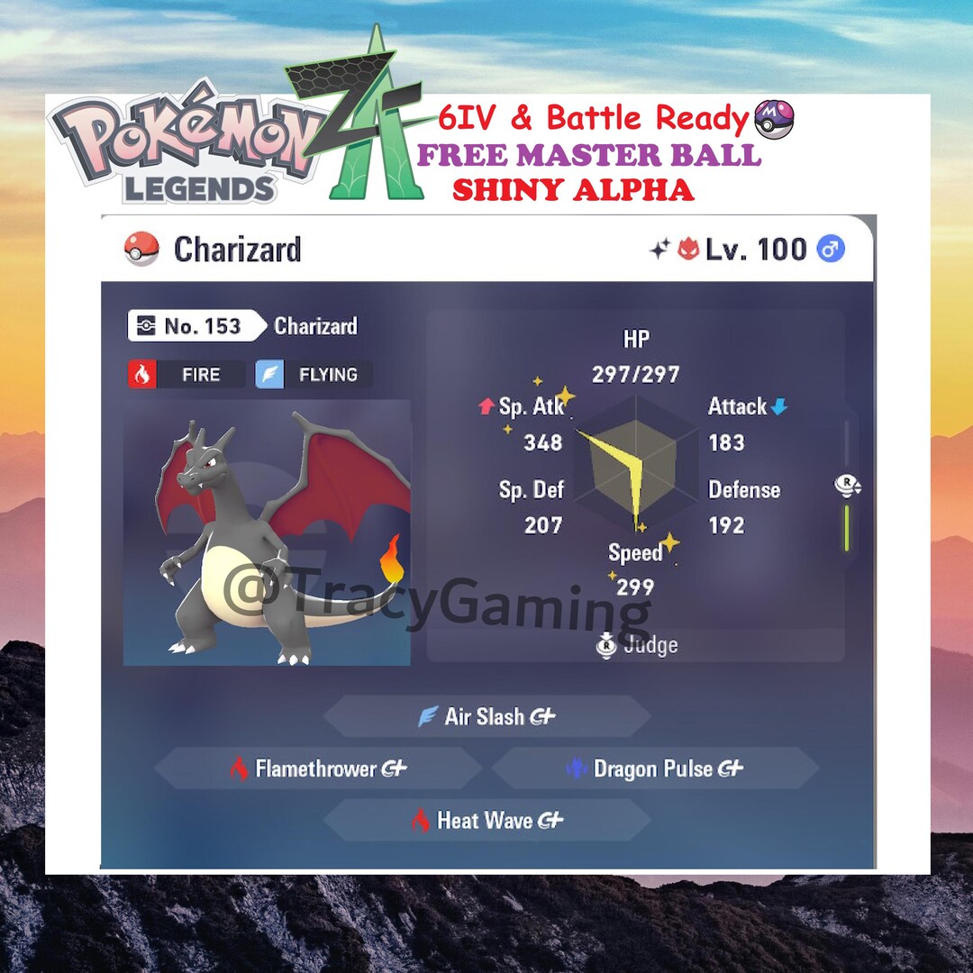 Alpha Shiny Charizard 6IV Battle Ready Modest / Adamant - Pokemon ...