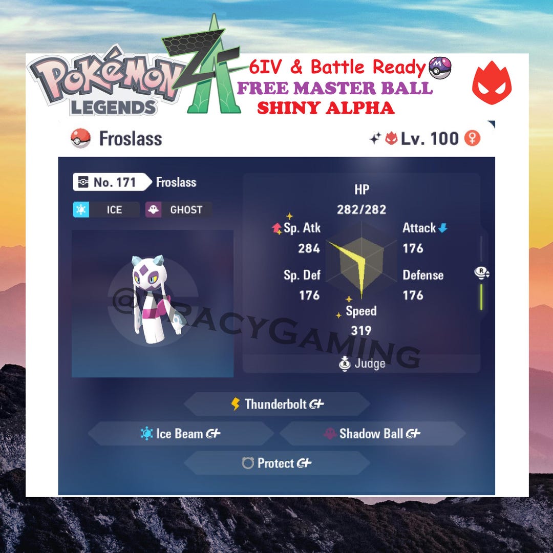 Alpha Shiny Froslass 6IV Battle Ready - Pokemon Legends ZA - Etsy