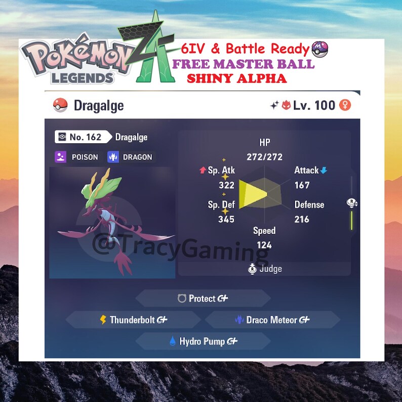 Alpha Shiny Dragale 6IV Battle Ready - Pokemon Legends ZA - Etsy