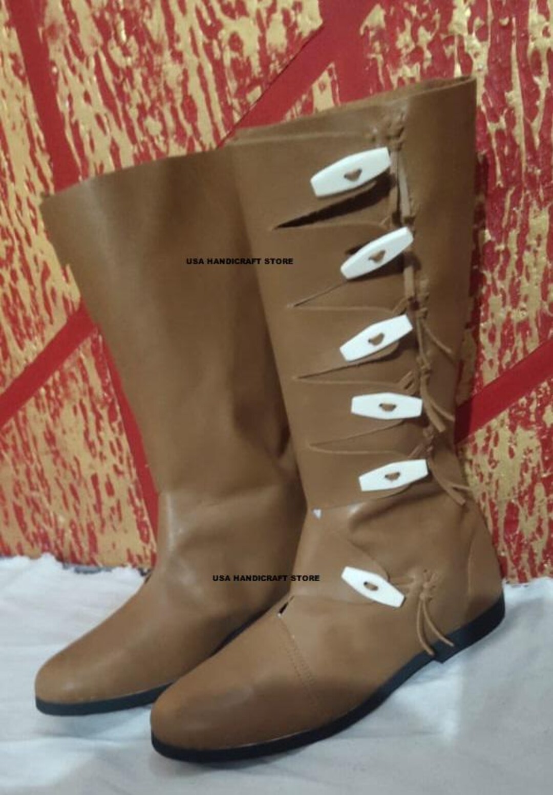 Handmade Medieval Leather Boots: Viking Toggle Reenactment Shoes. - Etsy