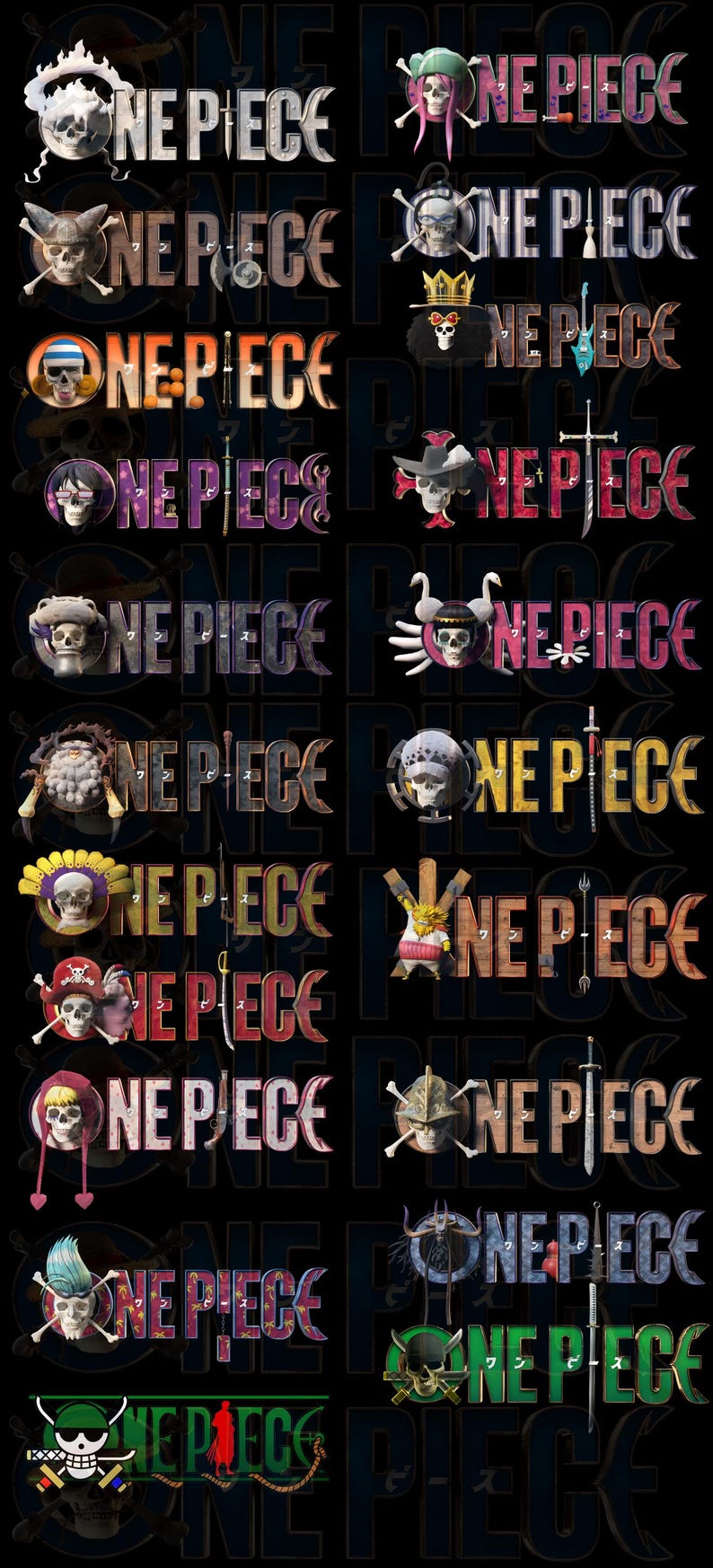 One Piece Characters Logos PNG - Etsy
