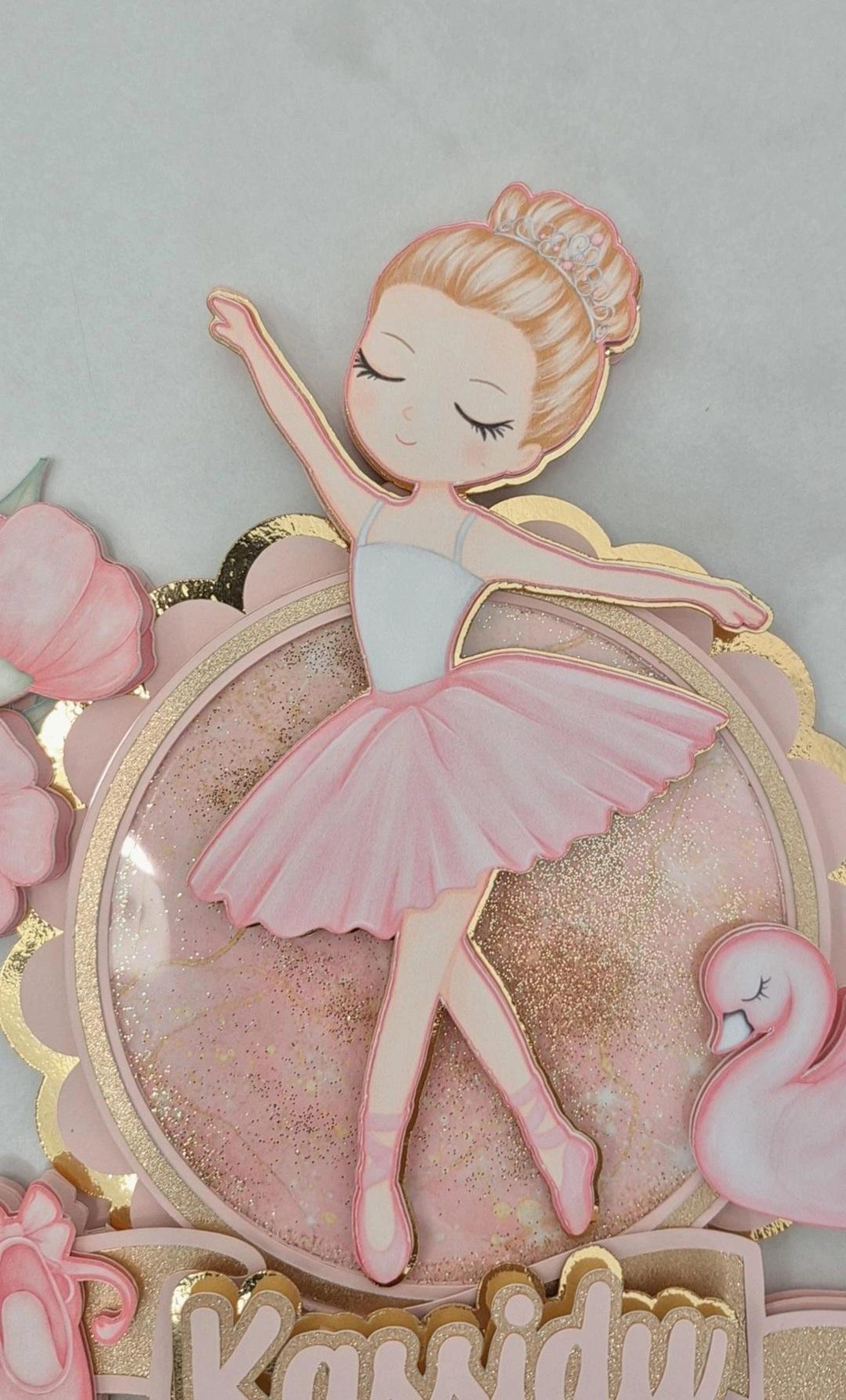 Ballerina Cake Topper, Pink Ballerina Theme, Ballerina Birthday Party ...