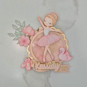 Ballerina Cake Topper, Pink Ballerina Theme, Ballerina Birthday Party Decor, Pink Ballerina ...