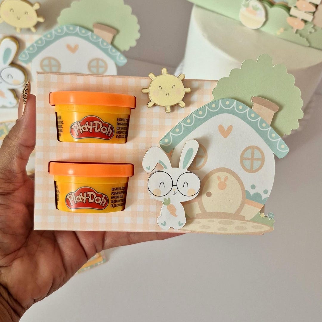 Easter Play- Doh Favor, Bunny Playdough Favor, Easter Basket Stuffer ...